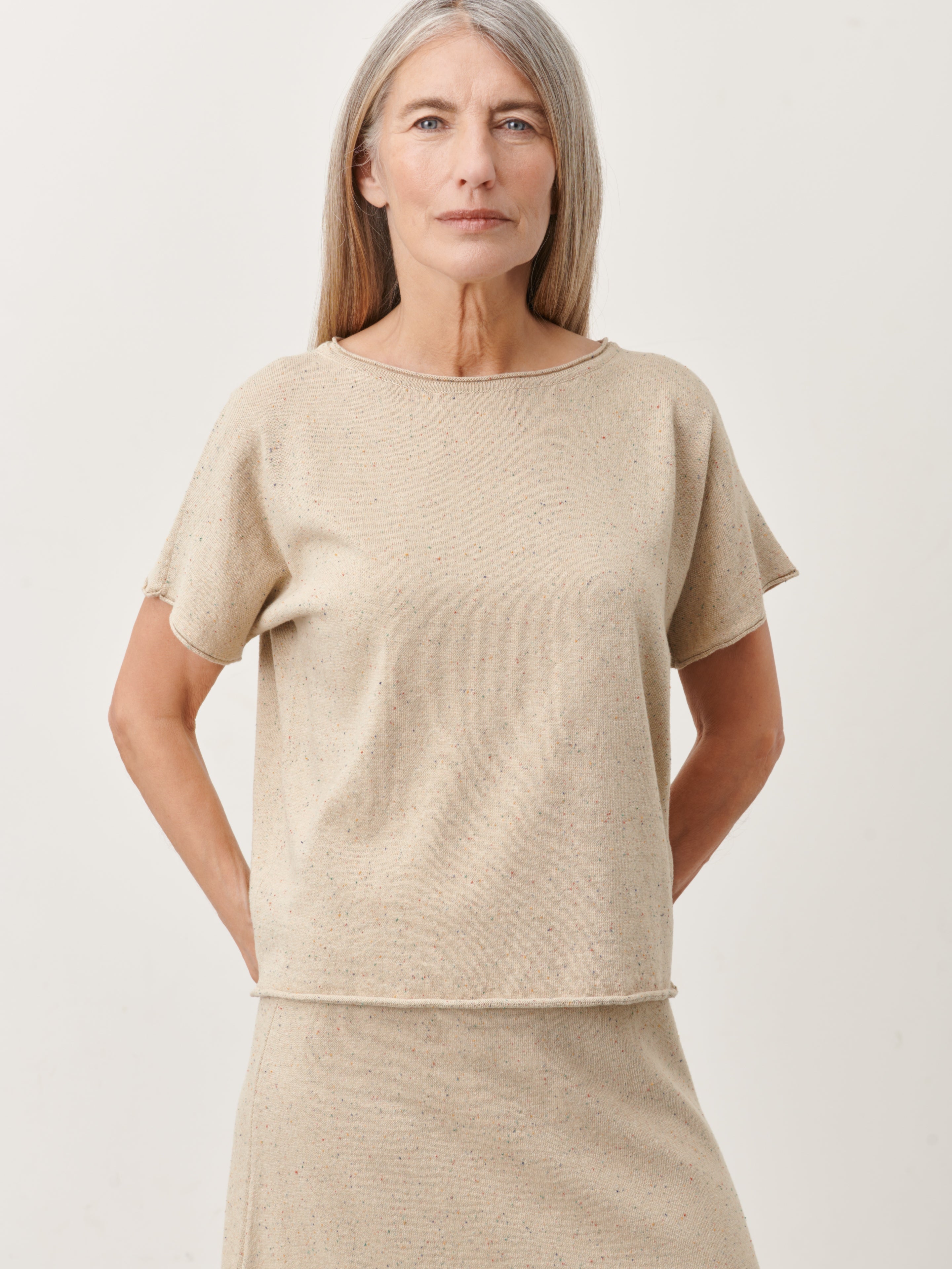 Clay PU top | Beige Melange | Jane Lushka
